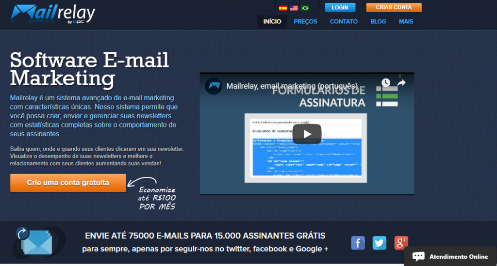 Mailrelay v3 como enviar mais emails grátis nos seguindo nas redes sociais - Mailrelay